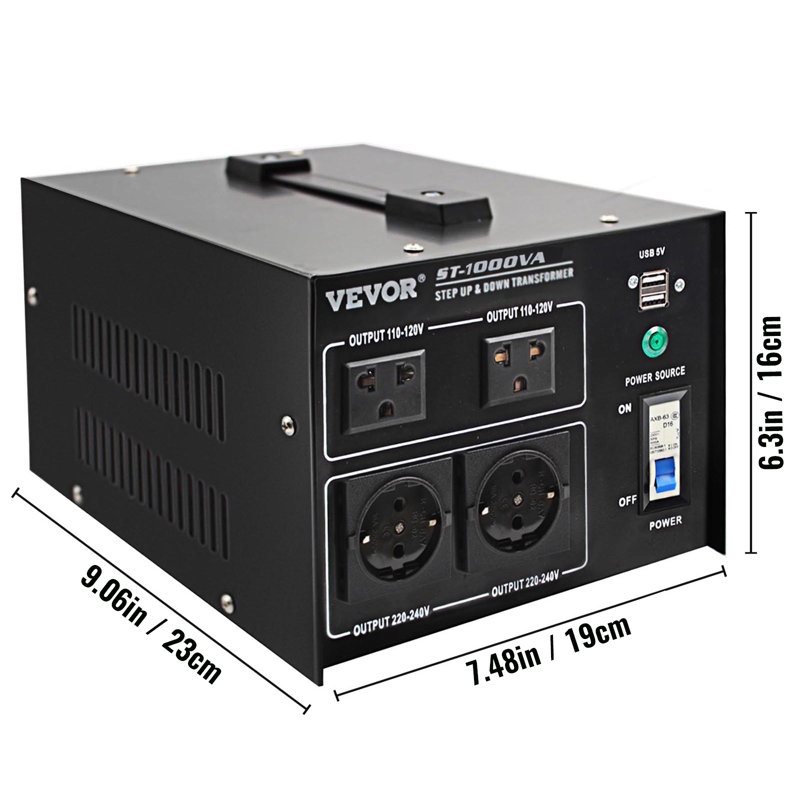 VEVOR Voltage Converter Transformer, Heavy Duty Step Up/Down Transformer | Wayfair